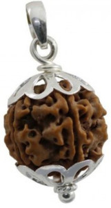 SPRIGEMS Mithun & Kannya Rashi 4 Mukhi Rudraksha Silver plated Locket ...