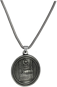 AFH Mosque in Crescent Moon Muslim Allah Snake Chain Grey Pendant Metal ...