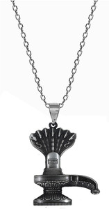 AFH Lord Shiva Shivling Sheshnag Religious Grey Shiv Pendant For Men ...