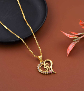 PRIYANKA JEWELLERY R LETTER PENDANT FOR GIRLS/WOMEN 19 INCH STYLISH AD ...