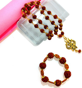 KAVACH JEWELS Combo Mahadev Bolenath Trishu Locket With Rudraksha Mala ...