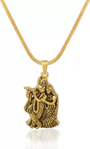 pompeo Gold Plated Antique Radha Krishna Pendant Beautiful silver ...