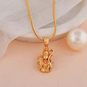 KAAYRA Lord shri ram ji pendent with 24" chain Gold-plated Brass Locket ...