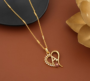 Jewel WORLD a letter pendant letter locket pendants Alphabet Name Gold ...