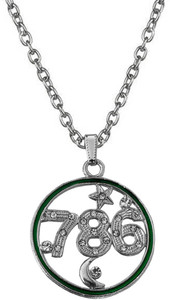 M Men Style Religious Islamic 786 Allah Lucky Number Muslim Rhodium ...