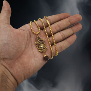 Madhur Creation Lord Shiva Shankar Bolenath Trishula Damaru Locket Gold ...