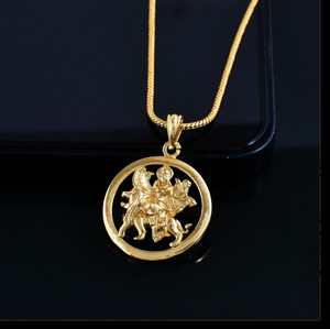 NAVYA ART maa durga brass locket set Gold-plated Brass Pendant Set ...