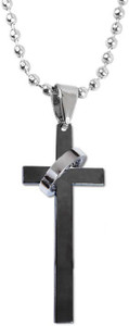 Uniqon Long Size Black Holy Jesus Christ Cross Isa Masih Ring Locket ...