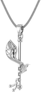 Prabhu Bhakti Sterling Silver 92.5% Shri Krishna Mor Pankh with Murli ...