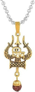 KRYSTALZ Lord Shiva Symbol Trishul with Mahadev Rudraksha Pendant ...