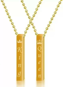 Dee Gee's mart 3D Gold Coated King Queen Crown Vertical Stick Cuboid ...