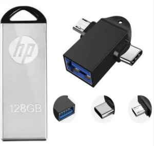 HP 128gb 2in1 Otg 128 GB Pen Drive Compatible with Audio Player ...