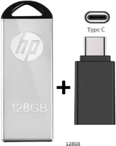 HP v220w 128 GB Pen Drive Compatible with Laptop, Mobile USB 2.0 Metal ...