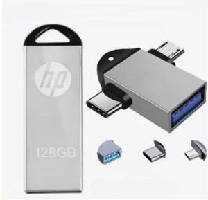 HP v220w 2IN OTG 128 GB Pen Drive Compatible with Laptop USB 2.0 Metal ...