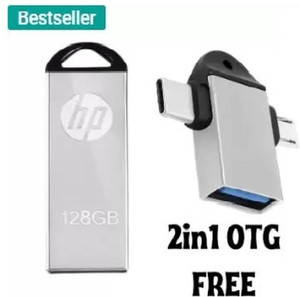 HP V220 OTG 2IN 1 FREE 128 GB Pen Drive Compatible with Laptop, Mobile ...