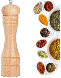 HOMFRO Solid Wooden Salt and Pepper Mill Grinder with Adjustable ...