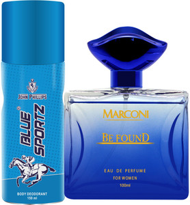 Buy John Phillips BE FOUND & BLUE SPORTZ DEO | Long Lasting | Combo Eau ...