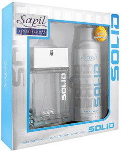 Buy Sapil Solid Blue Perfume Gift Set For Men (Perfume 100ml+Deo 200ml ...