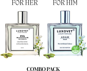 Buy LUXOVET Eva Women Perfume & Adam Man Perfume Combo| Citrus & Woody ...