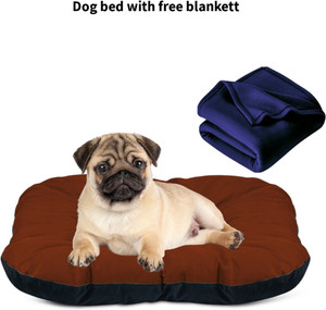 drilly premium soft flatbed with blueblankett for dogs 4XL Pet Bed ...