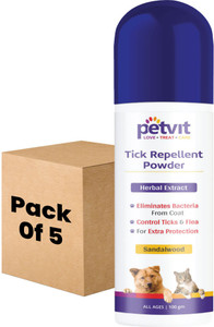 Petvit Tick Repellent Powder with Sandalwood For Ticks & Fleas- 100gm ...