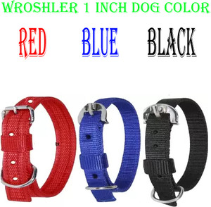 WROSHLER 1 inch Comfortable Dog,Black,Blue,Red,Combo Adjustable Collar ...