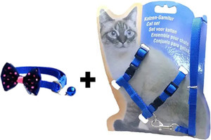 Sip cat harness blue with beautiful blue butterfly collar charm Cat ...