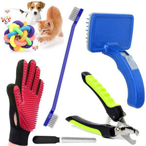 YOUHAVEDEAL Dog Grooming Kit - Dog Nail Cutter Set,Toothbrush, Glove ...