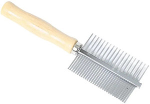 THE DDS STORE Wooden Handle Double Side Steel Needles Comb for Dogs and ...