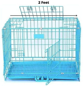 whiskee pet zone 24 Inch Double Door Dog Cage with Removable Plastic ...