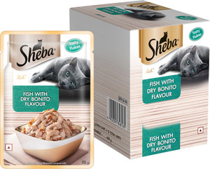 Sheba Rich With Dry Bonito Flake Fish 35 g (12x2.92 g) Wet Adult Cat ...