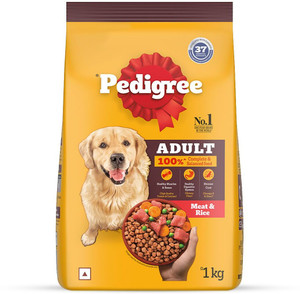 PEDIGREE Meat & Rice Adult Dry Dog Food - 1 kg Meat 1 kg Dry Adult Dog ...