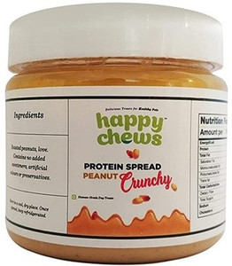 happy chews Protein spread Crunchy Peanut Butter 0.18 kg Wet Adult Dog ...