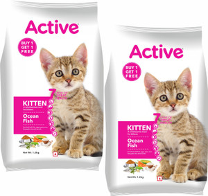 Active (Buy 1 Get 1 Free) Kitten Ocean Fish 2.4 Kg Dry Young Cat Food ...