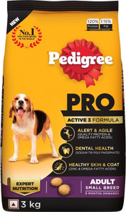 PEDIGREE PRO Adult Small Breed, (9 Months Onwards), 3 kg Dry Adult Dog ...