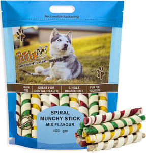 Petrix Spiral Munchy Sticks Mix Flavour for Dogs Mutton, Chicken, Mint ...