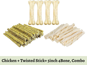Foodie Puppies 3in1 Combo of BarkSticks & Calcium Rawhide - 5inch Bone+ ...