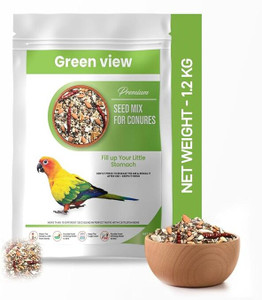 Green view Premium Seed Mix for Conures 1.2 KG Fish 1.2 kg Dry Adult ...
