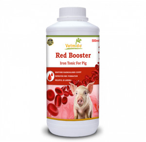 VETMIDO Red Booster - Iron Tonic Supplement for Pigs, Swine, Piglets ...