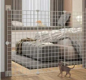 SPACE ORGANISER Pet Safety Gate - Pet Safe Mesh Fence Portable Folding ...