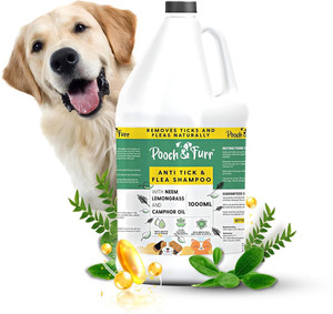 POOCH & FURR Natural Neem Anti Tick and Flea Dog Shampoo Flea and Tick ...