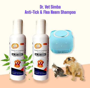 Dr. vet simba Anti-Tick & Flea Dog Shampoo & Conditioner 2 x 200ml with ...