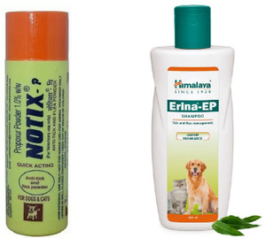HIMALAYA Erina EP Shampoo 200ml & Notix Powder 100gm Flea and Tick ...