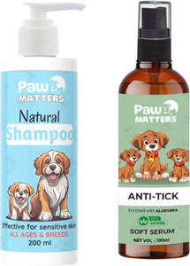 Paw Matters Power Pack Combo: Natural Shampoo & Anti Tick Serum for ...