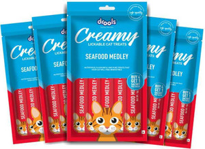Drools Drools LICKABLE cat creamy Treats 25 pc SEAFOOD MEDLEY Sea Food ...