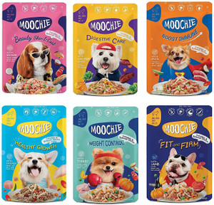 Moochie Dog All Flavour Mix 24 x 85 GMS Dog Food Wet 24-Pouches Salmon ...