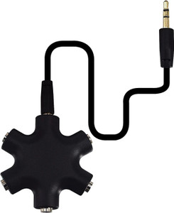ASTOUND Black 5-Way Aux Adapter Connector Multi Headphone Splitter ...