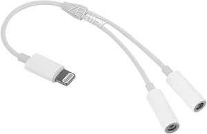 ZENIFY White Cable 2 in 1 Dual 3.5mm Female to 8 Pin Male i-phone Audio ...