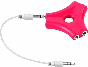 Iris Grape Red ® 6 Way Triangular Shape 3.5mm Jack Multi Headphone ...