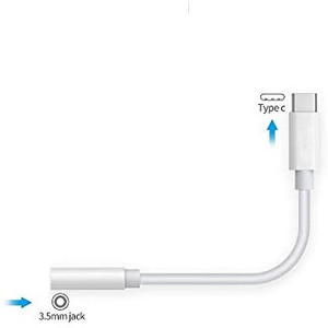 ASTOUND White 3.5mm Female TRS to Male USB Type-C Adapter Cable Phone ...
